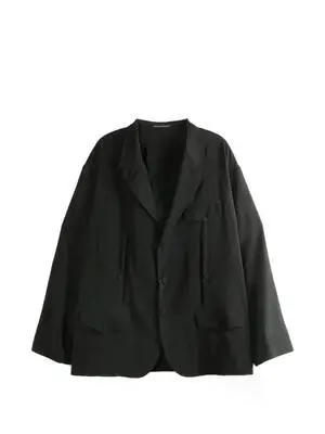 Yohji Yamamoto Pleated Flap-pocket Coat - Black