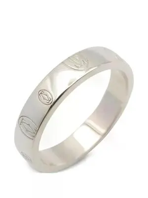 Cartier 18k White Gold Happy Birthday Band Ring - Silver