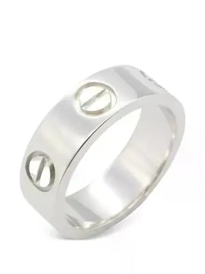 Cartier 18k White Gold Love Motif Band Ring