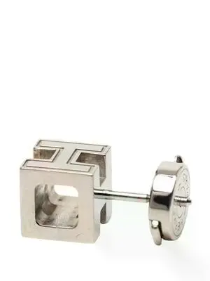 Hermès Palladium Plated Enamel Cube Earrings