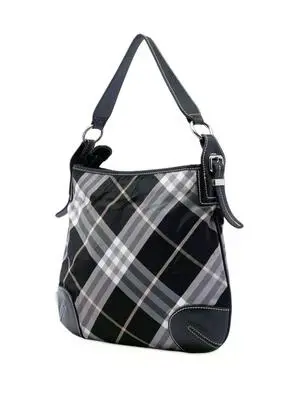 Burberry Nova Check Canvas Hobo Bag