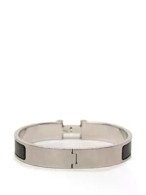 Hermès Enamel And Palladium-plated Metal Clic H Bracelet Pm