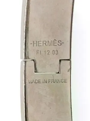 Hermès Enamel And Palladium-plated Metal Clic H Bracelet Pm