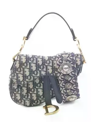 Dior 2010-2026 Mini Oblique Saddle Bag - Neutrals