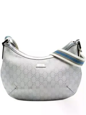 Gucci GG Imprime Web Crossbody Bag Silver