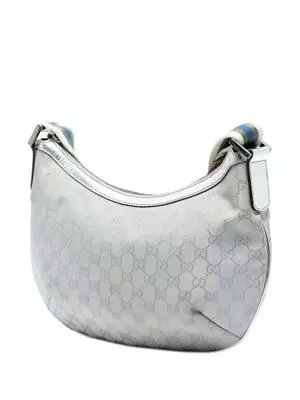 Gucci Gg Imprime Web Crossbody Bag - Silver