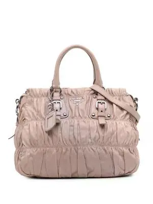 Prada Nappa Gaufre Satchel - Brown