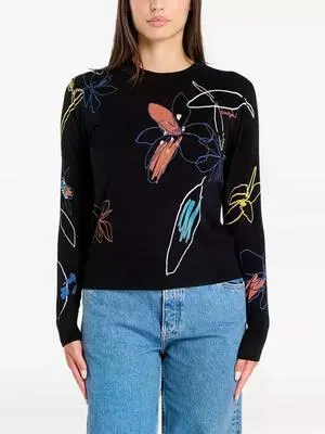 Desigual Floral Print Crew Neck Sweater