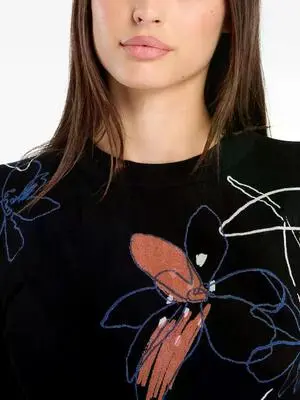Desigual Floral Print Crew Neck Sweater