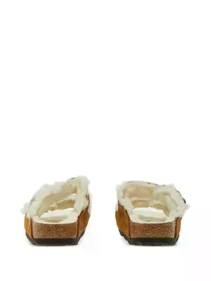 BIRKENSTOCK Arizona Shearling Lined Suede Sandals - Brown