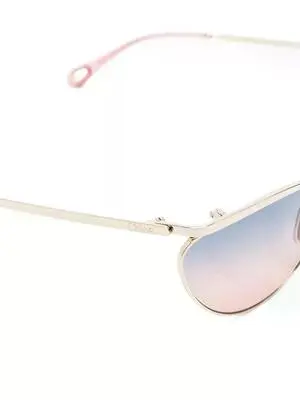 Chloé Tone Cat-eye Frame Sunglasses - Gold