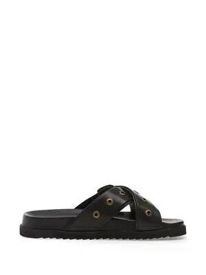 ALLSAINTS Suki Embellished Buckle Sandals - Black