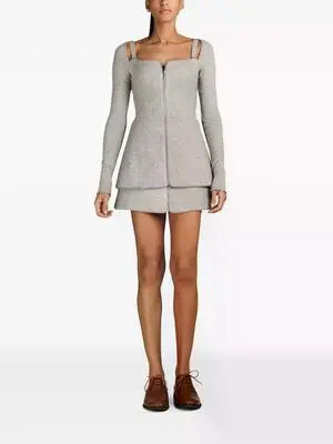 MARK-OFF Zip-up Mini Skirt - Grey