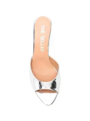 THE SELLER Metallic Open-toe Mules