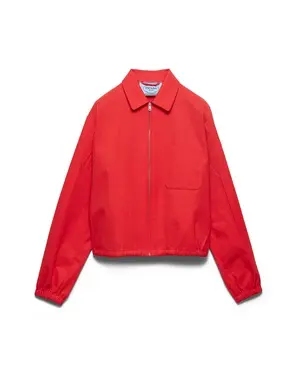 Prada Gabardine Blouson Jacket With Drawstring Hem - Red