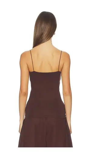 Enza Costa Supima Cotton Essential Strappy Tank - Chocolate