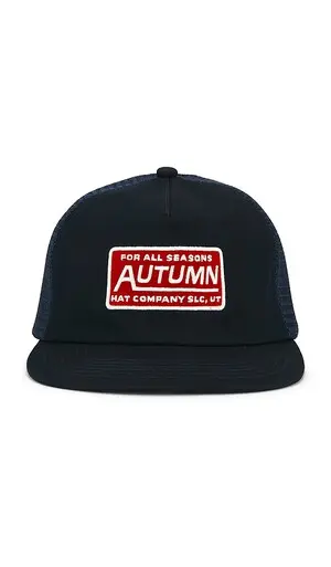 AUTUMN Trucker Cap With Logo Patch - Navy
