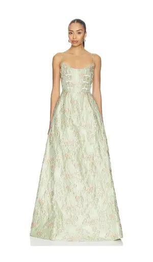 SAU LEE Andrea Brocade Gown