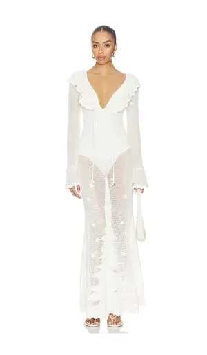 SELF-PORTRAIT Floral Crochet Dress - White