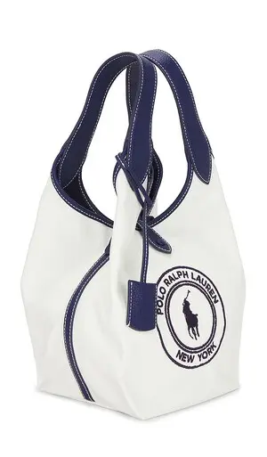 Polo Ralph Lauren Canvas Tote Bag With Logo - White