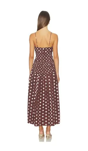 JUILLET Amelia Dress With Polka Dot Print - Brown