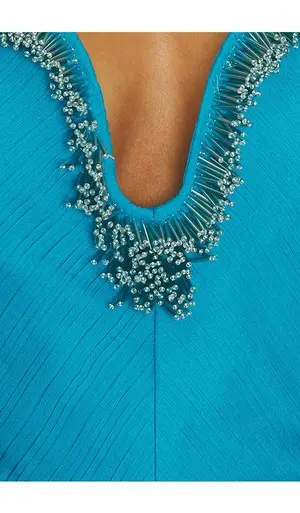 AMUR Fiora Pleated Maxi Dress