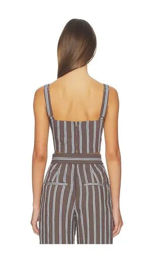 Veronica Beard Vonette Striped Cropped Top
