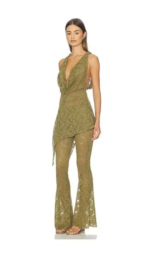Superdown Lace Cowl Neck Pant Set
