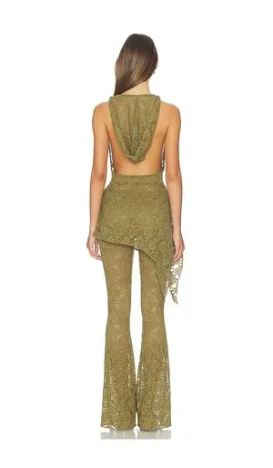 Superdown Lace Cowl Neck Pant Set