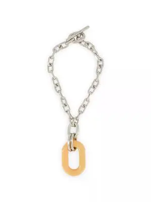 Rabanne Tone Resin Pendant Cable-link Necklace - Silver
