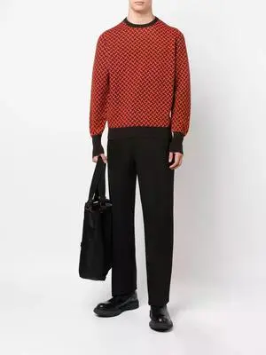 DRUMOHR Razor Blade Patterned Jumper - Red