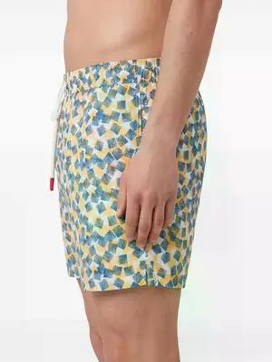 Kiton Geometric-print Swim Shorts