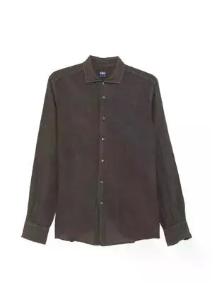 Fedeli Nick Slub-texture Shirt - Brown