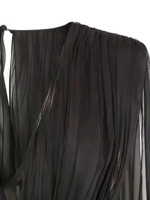 Alberta Ferretti Draped Silk Maxi Dress - Black