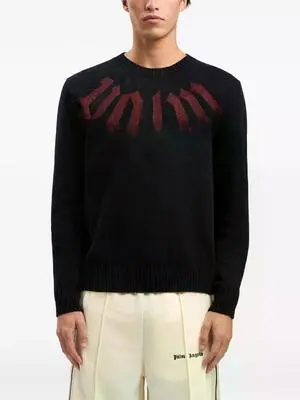Palm Angels Logo-print Crew Neck Sweater - Black