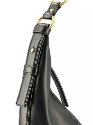 Saint Laurent Saharienne Leather Shoulder Bag - Black