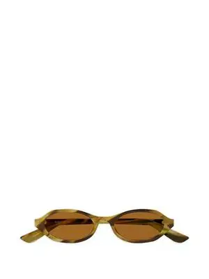 Alexander McQueen Havana Oval-frame Sunglasses - Brown