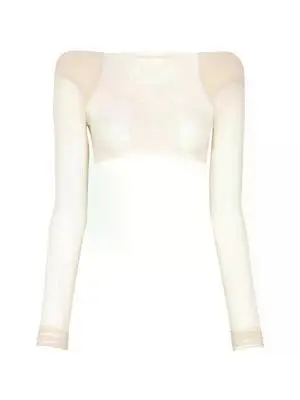 Rick Owens Temple Helm Padded-shoulder Top - Neutrals