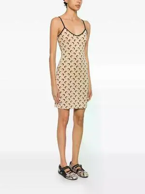 MARINE SERRE Moon-print Mini Dress - Neutrals