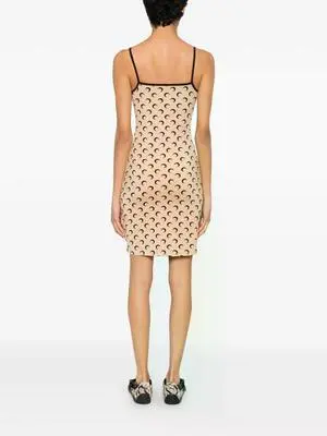 MARINE SERRE Moon-print Mini Dress - Neutrals
