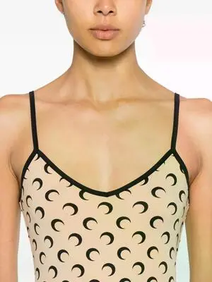 MARINE SERRE Moon-print Mini Dress - Neutrals
