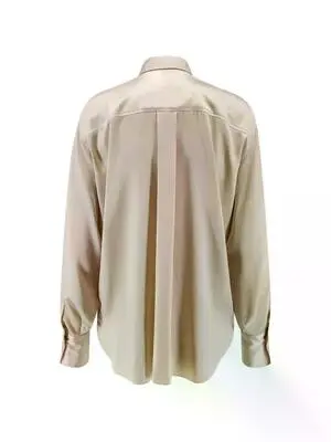Brunello Cucinelli Monili-chain Satin Shirt - Neutrals