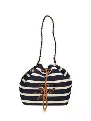 Tommy Hilfiger Striped Braided-strap Shoulder Bag - Blue