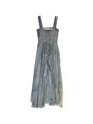 Masnada Tie-dye Pleated Maxi Dress