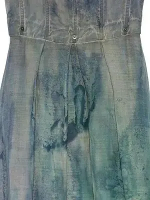 Masnada Tie-dye Pleated Maxi Dress