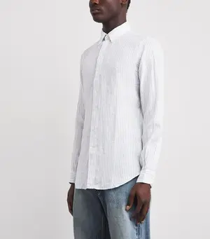 Polo Ralph Lauren Linen Custom-fit Stripe Shirt - White