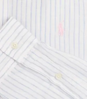Polo Ralph Lauren Linen Custom-fit Stripe Shirt - White