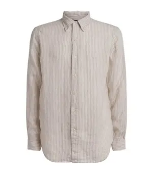 Polo Ralph Lauren Linen Custom-fit Stripe Shirt - Beige