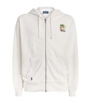 Polo Ralph Lauren Cotton-blend Palm Tree Zip-up Hoodie - White
