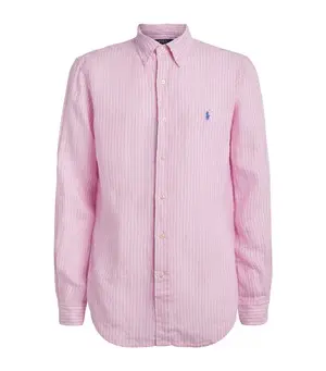 Polo Ralph Lauren Linen Custom-fit Stripe Shirt - Pink